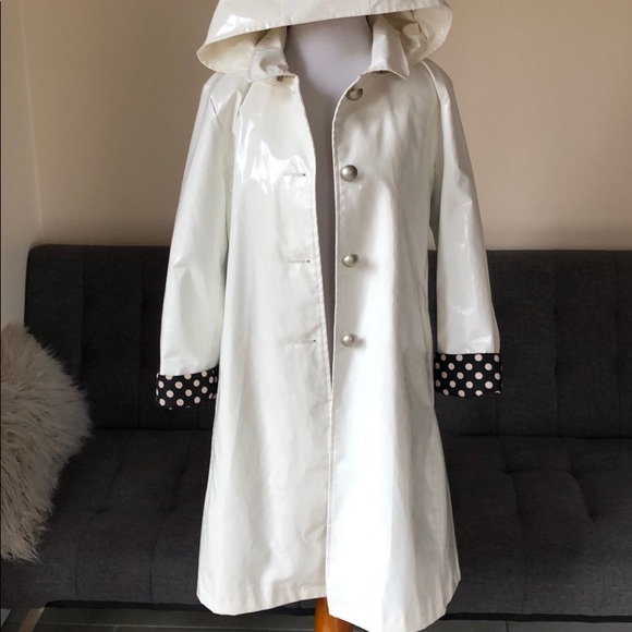 Jane Post | Jackets & Coats | Jane Post White Polka Dot Raincoat 25 ...